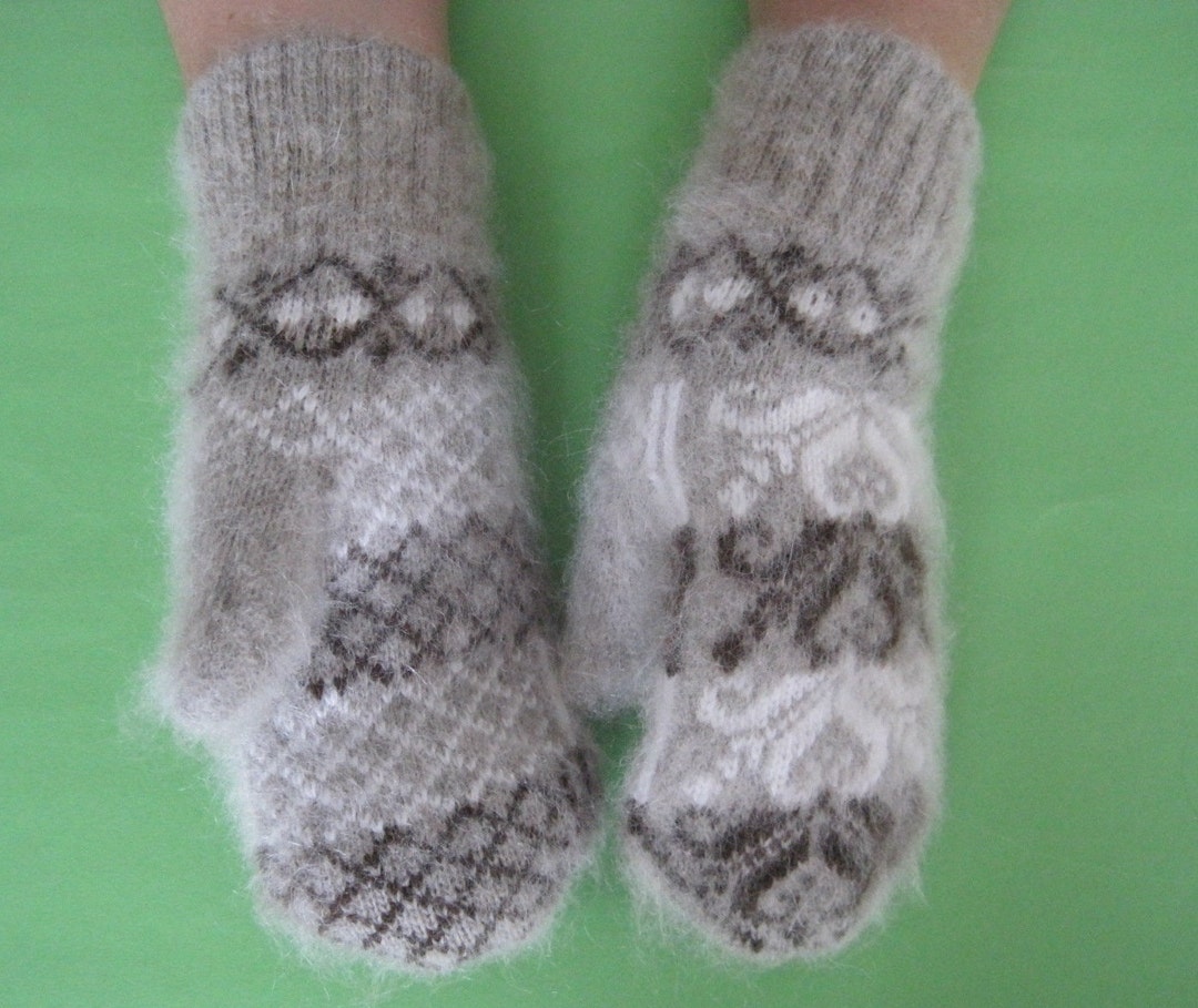 Traditional Selbu Norway Rose 3 Color Ornament Nordic Mittens Knit and ...