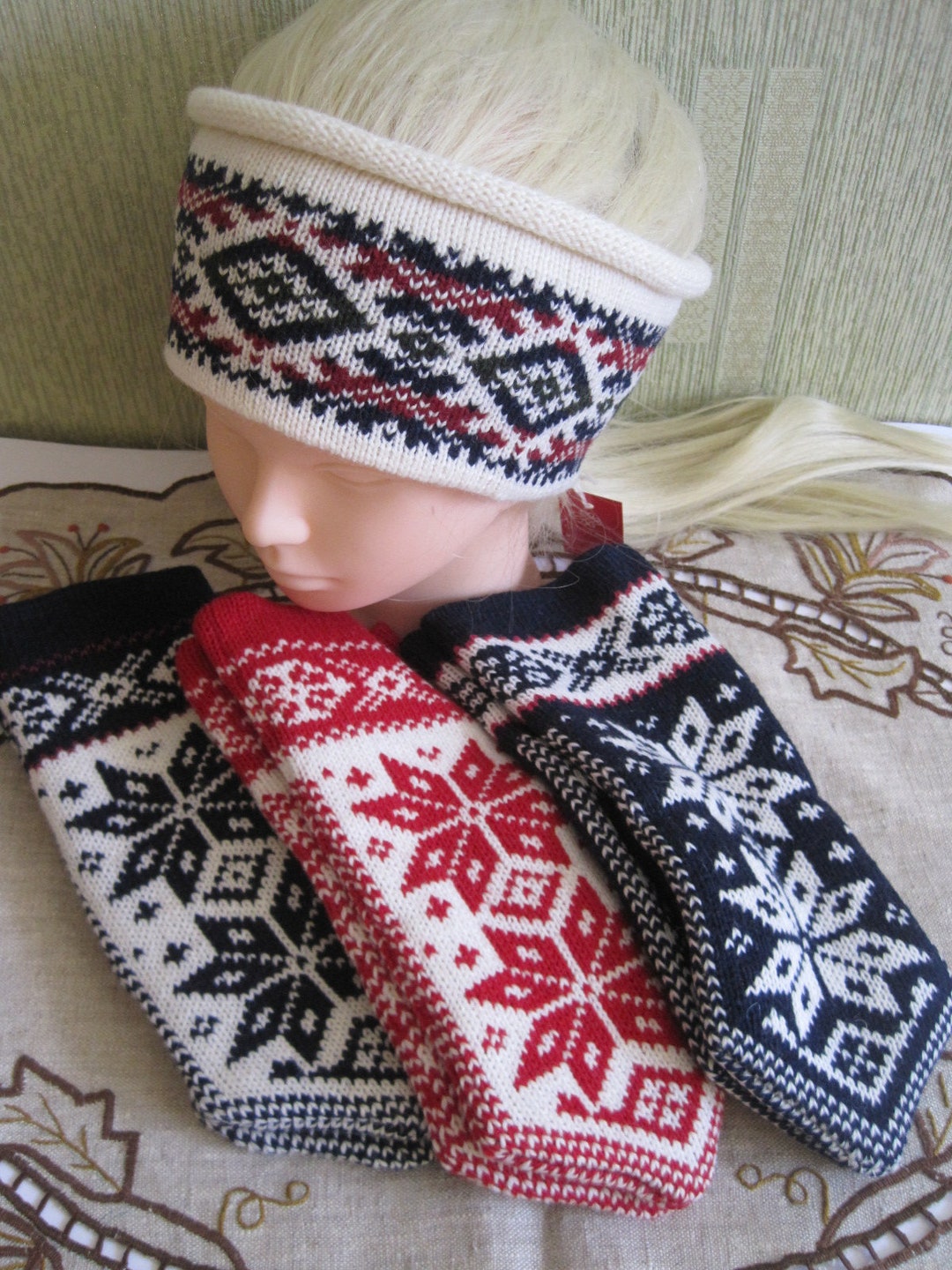 Scandinavian Fashion Unique Women Two-layer Knit Headband - Etsy UK