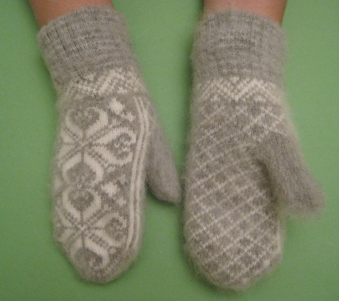 Selbu Norway Rose Pattern Knit and Felt of Natural Goat Down - Etsy