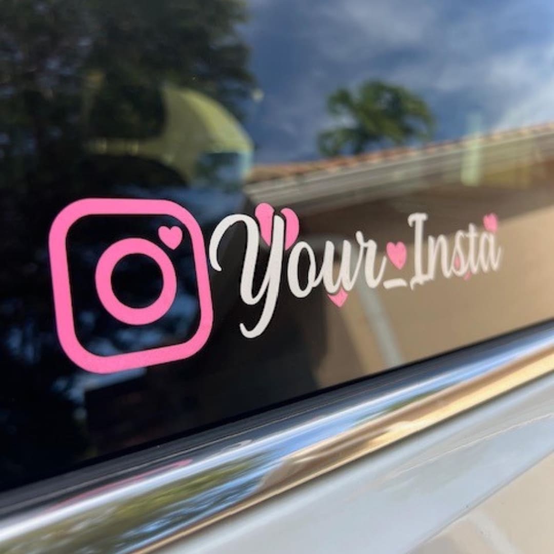 Custom Heart Decal Compatible With Instagram | Car Vinyl Decals | Car ...