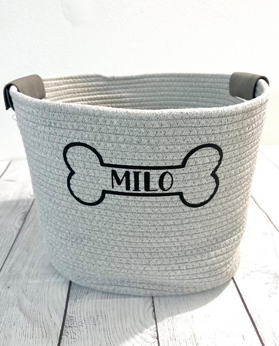 Custom Pet Name Rope Toy Basket | Personalized Dog Toy Basket | Pet Toy ...