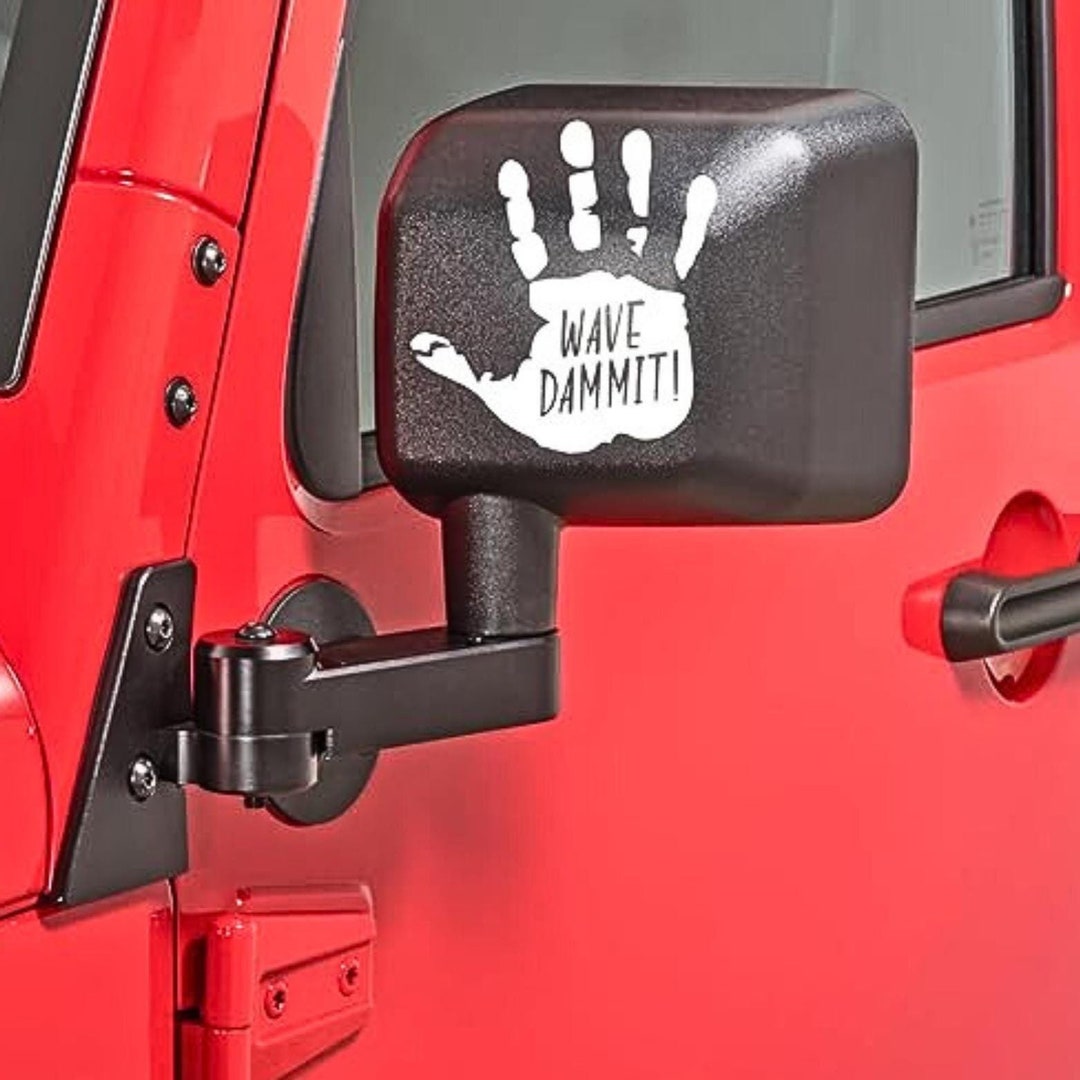 Hand "wave Dammit!" Wave Peace Wave Decal for Jeep Side Mirrors- Wave ...