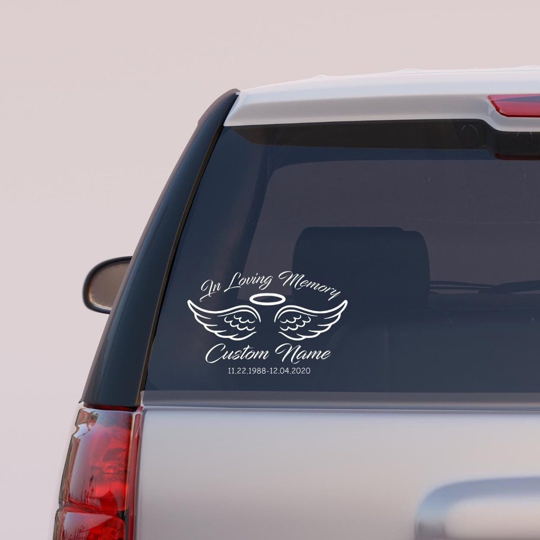 In Loving Memory Decal | Color & Size Options Available | Angel Wings ...