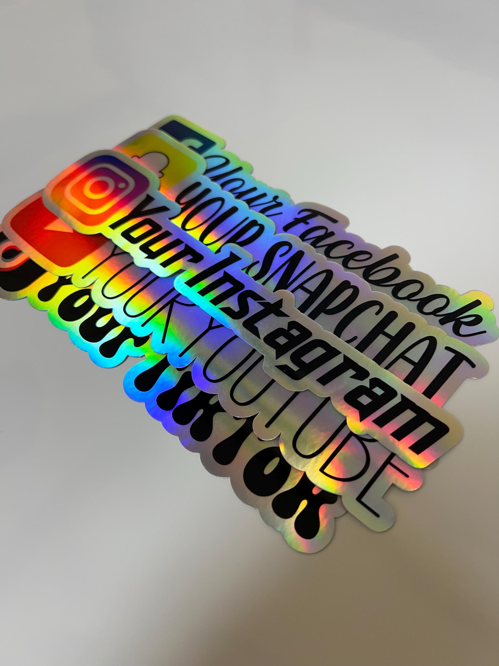 Holographic Social Media Sticker | Personalized Car Decal | Custom ...