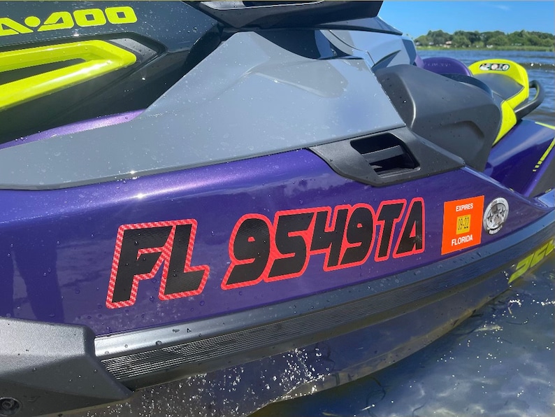 Watercraft Registration Number (pair) | Jetski Registration Sticker ...