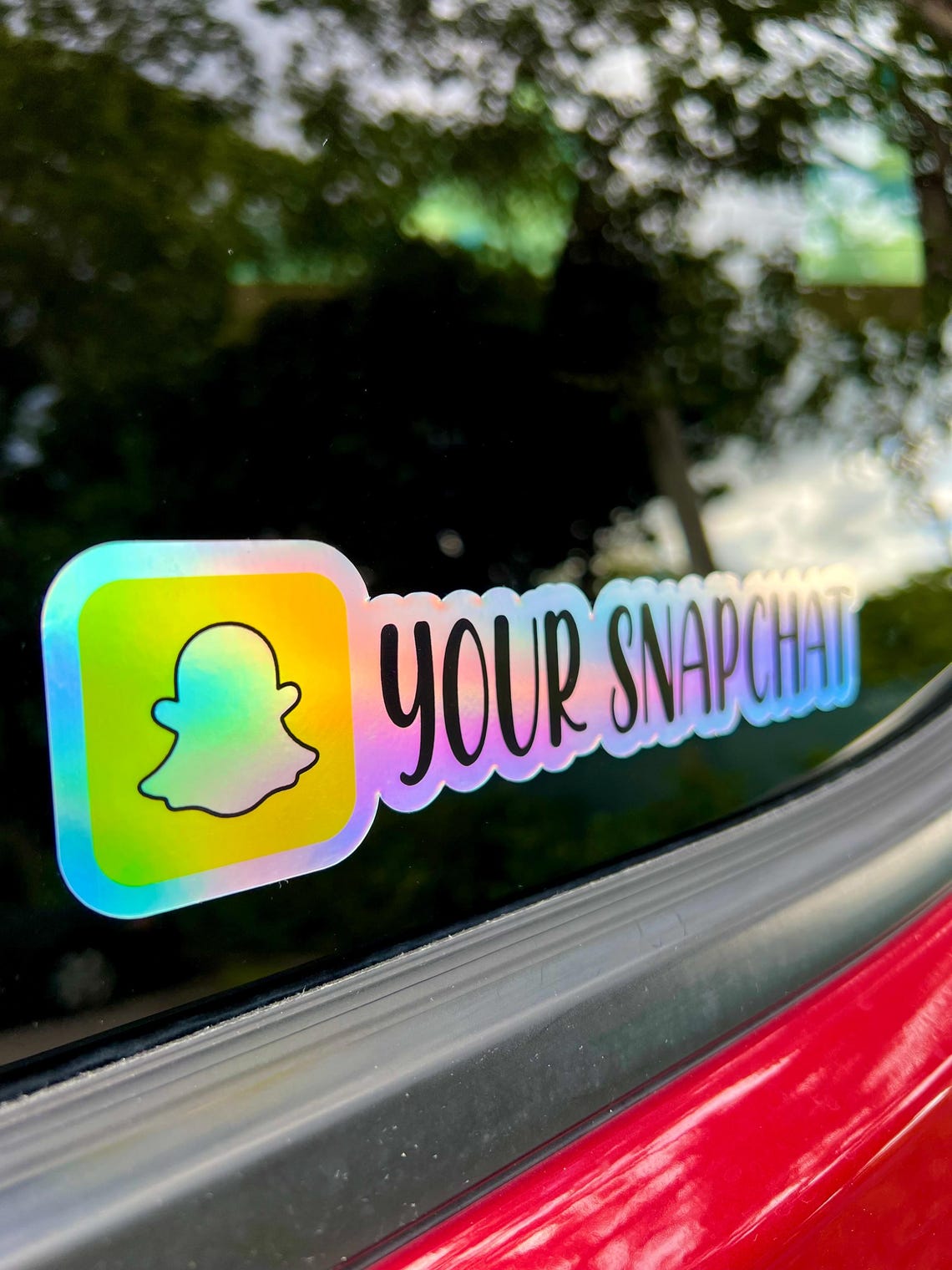 Holographic Social Media Sticker | Personalized Car Decal | Custom ...