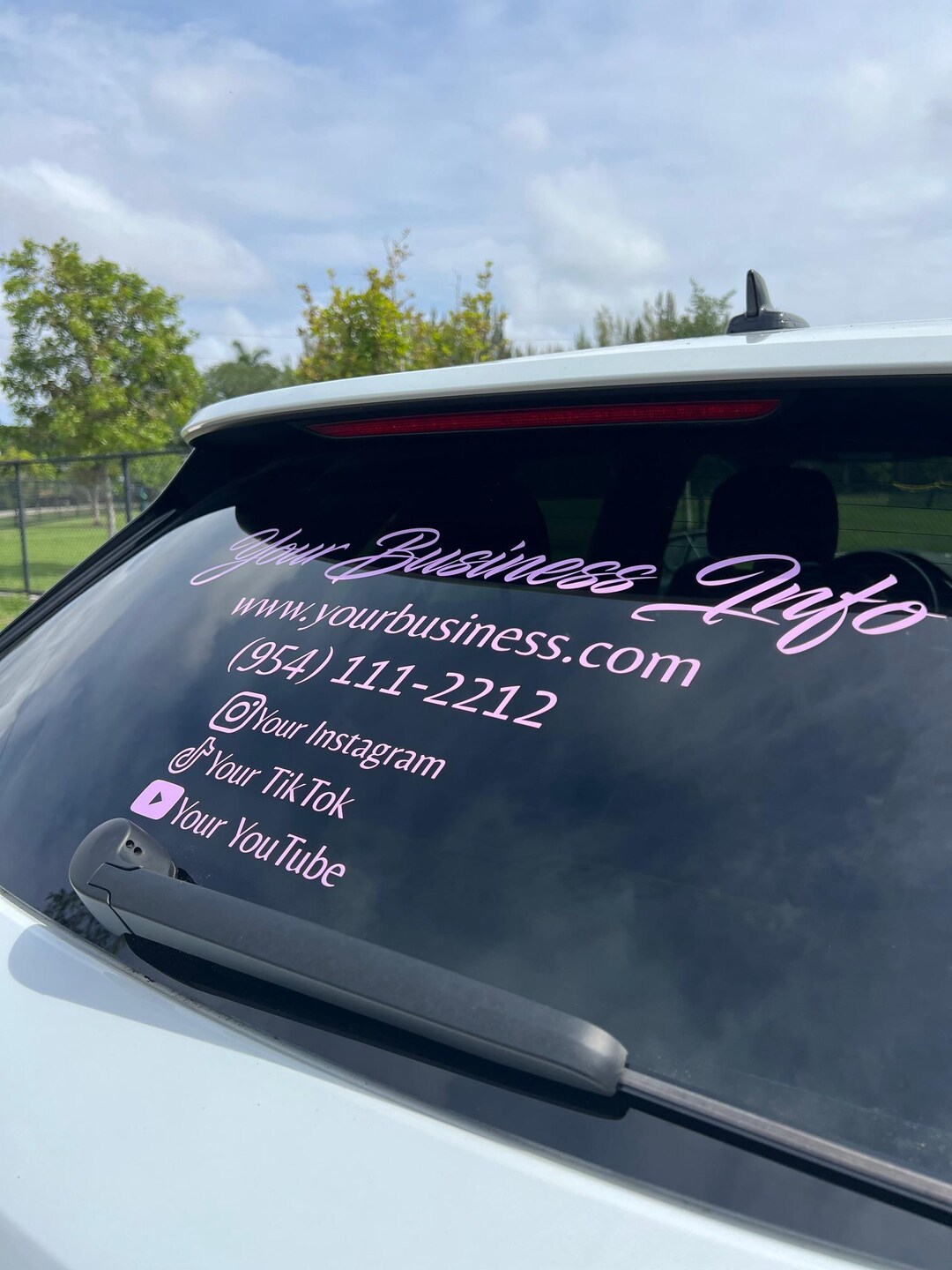 Custom Business Information Windshield Banner | Custom Decal | Car ...