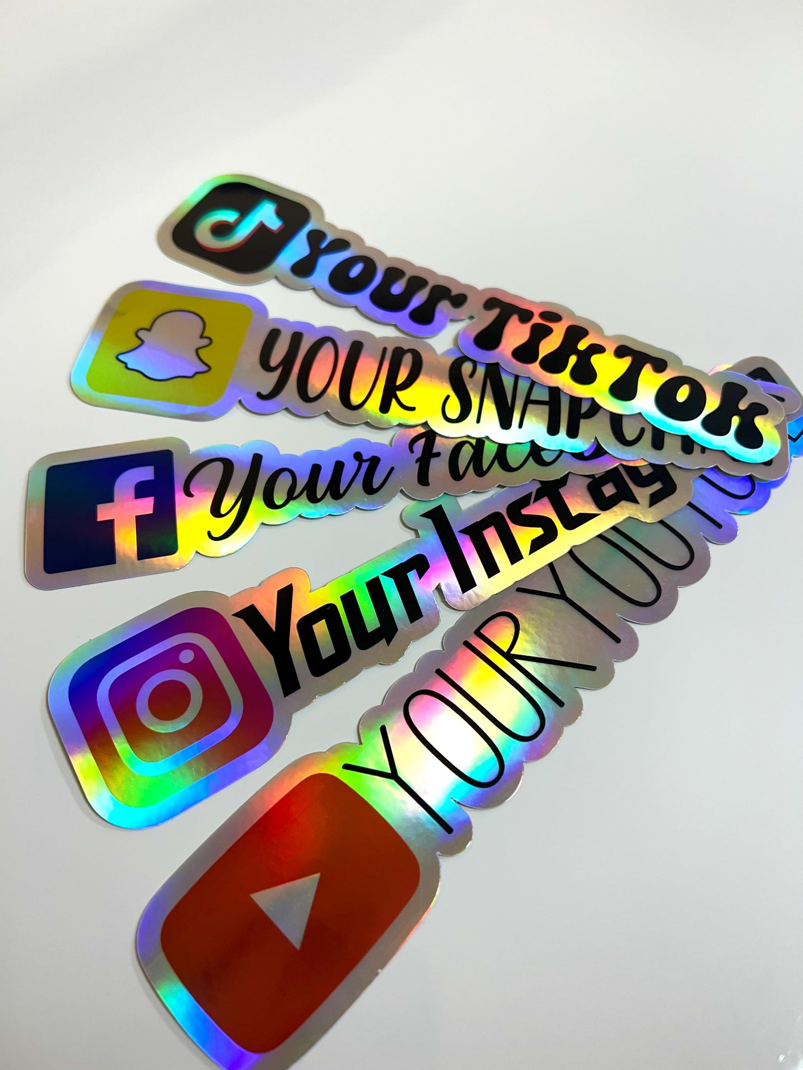 Holographic Social Media Sticker | Personalized Car Decal | Custom ...