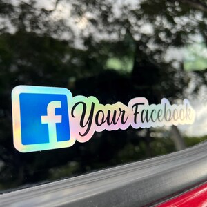 Holographic Social Media Sticker | Personalized Car Decal | Custom ...