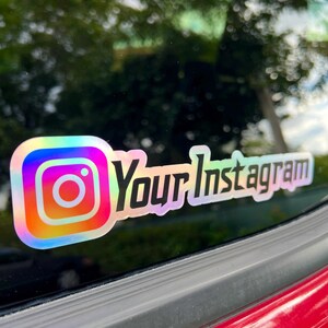 Holographic Social Media Sticker | Personalized Car Decal | Custom ...