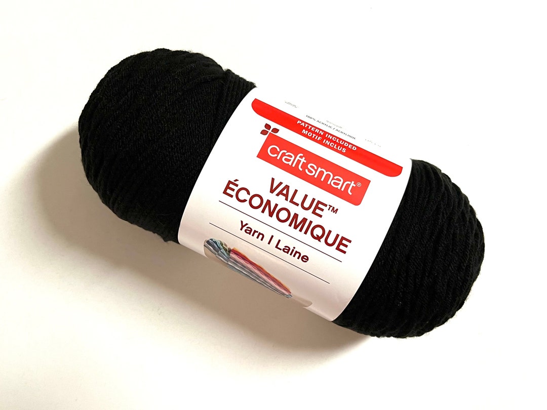 Craft Smart Acrylic Yarn Black Color, Yarn 4 Ply, Weight 7 Oz, 354 ...