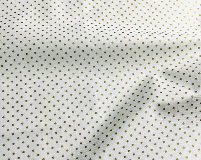 Gold Swiss Dots on White Background Cotton Fabric, Riley Blake Pattern ...