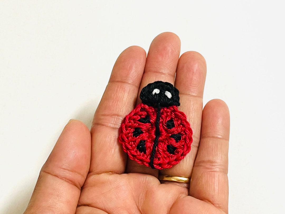 Crochet Ladybug Applique, Sew on Appliques for Baby, Crochet Insect ...