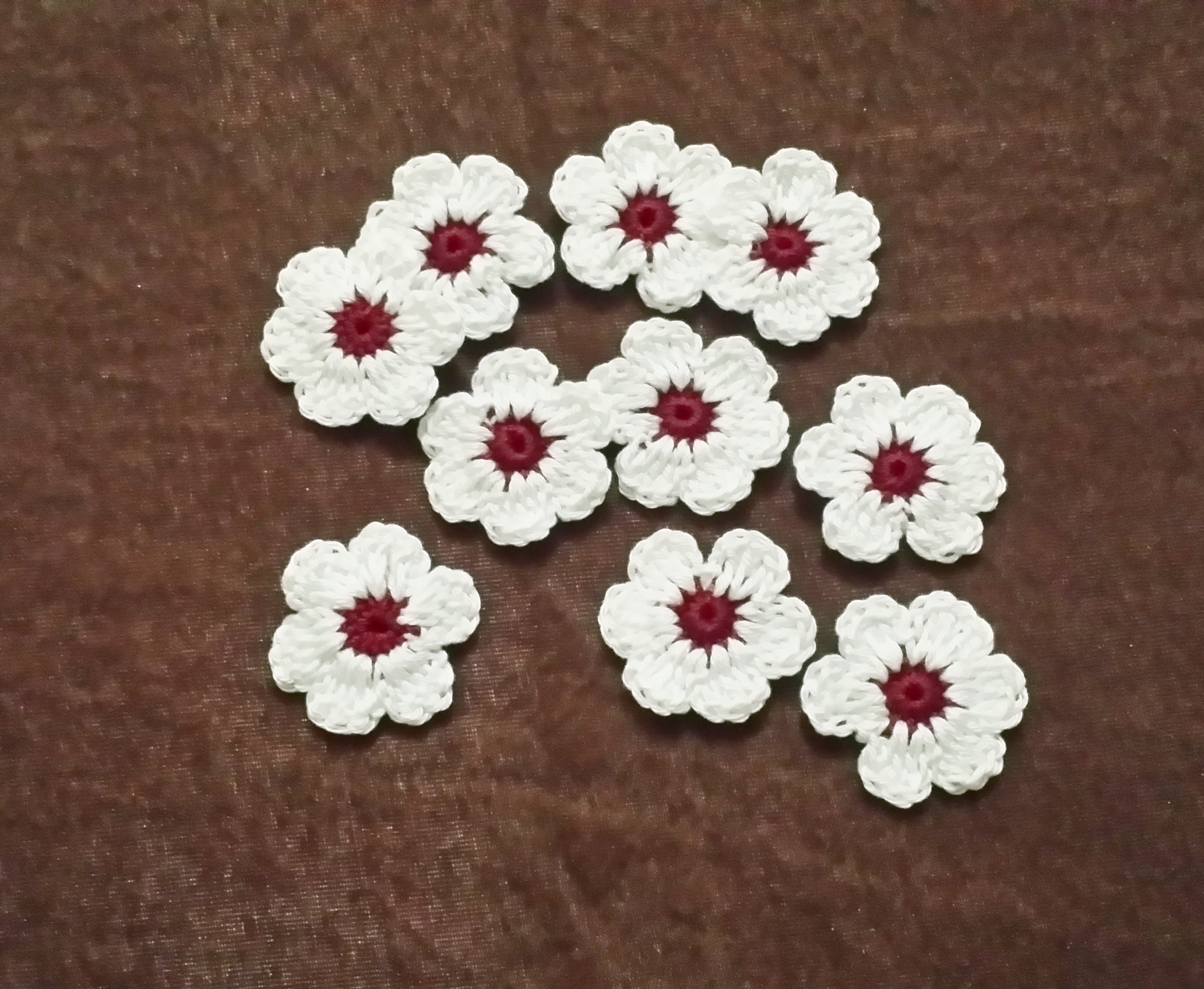 Crochet Small Flower Applique Set 10 Pcssew on Appliques for | Etsy