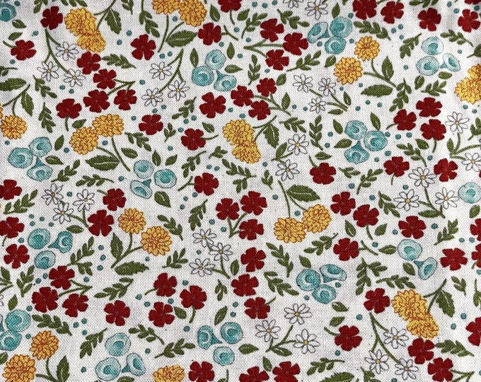 Moda Floral Fabric Cocoa Background Color, Folktale - Forest - Patch ...