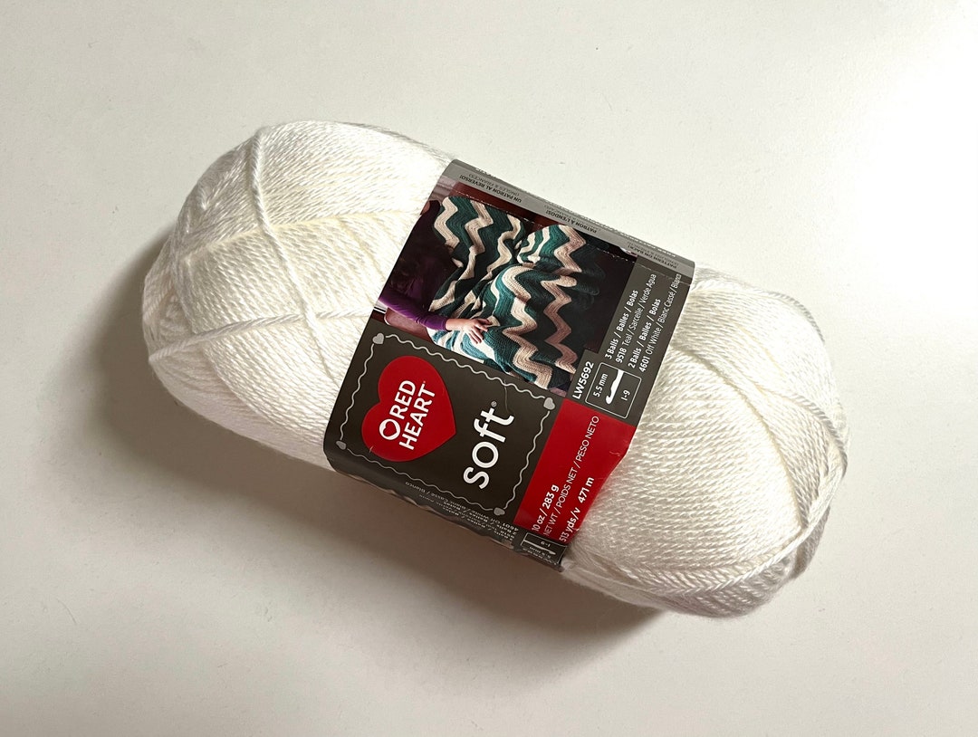 Red Heart Soft Yarn in White Color, Yarn 4 Ply, Crafts Yarn 10 Oz/283 ...