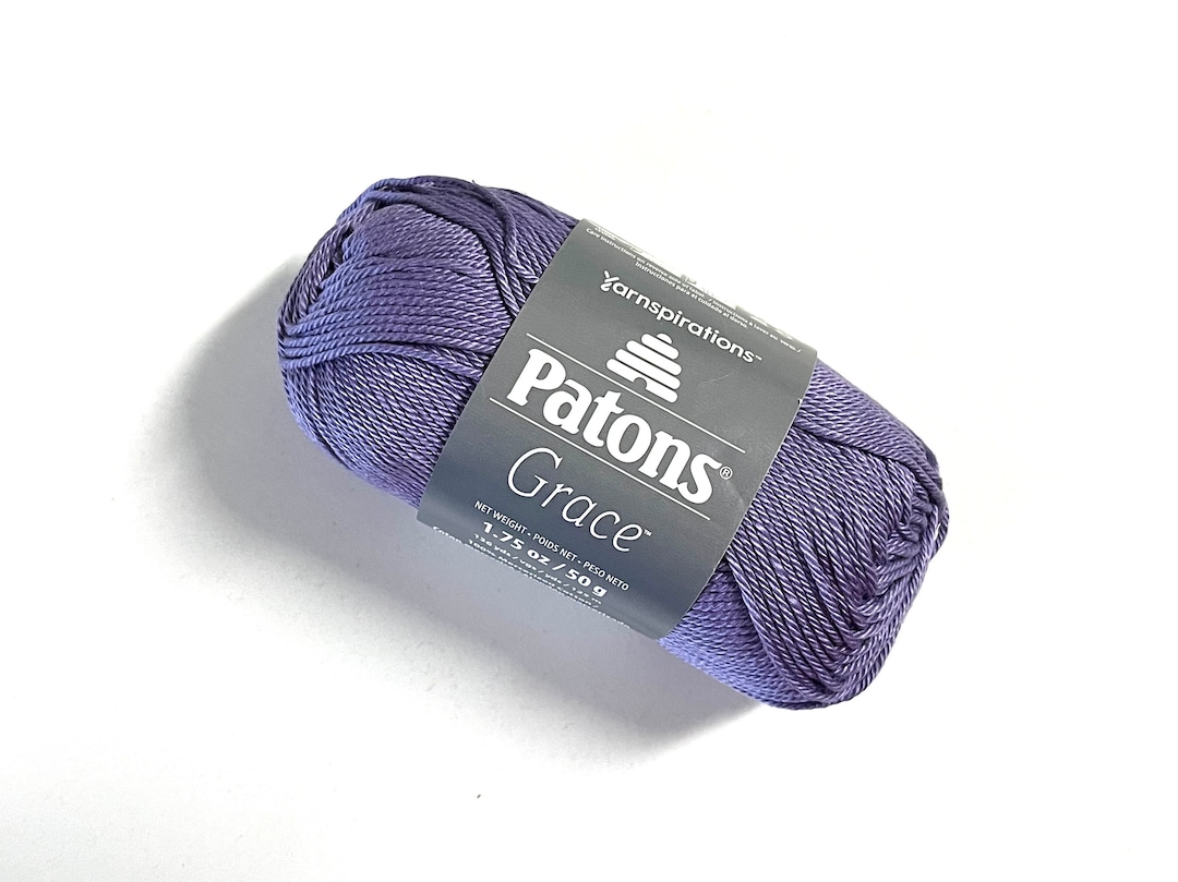 Patons Grace Yarn, 100% Mercerized Cotton Yarn, 1.75 Oz, 50 Grams, 136 ...
