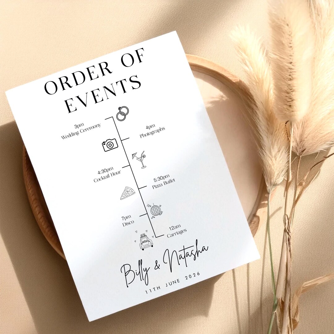 Wedding Timeline | Order of Events | Order of the Day | Wedding ...