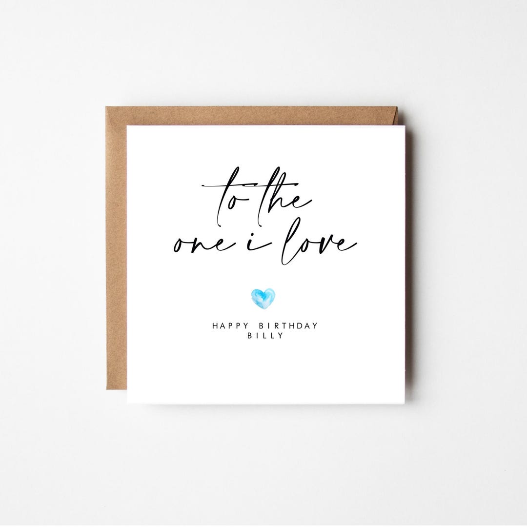One I Love Birthday Card Boyfriend Birthday Card Blue Heart Birthday ...
