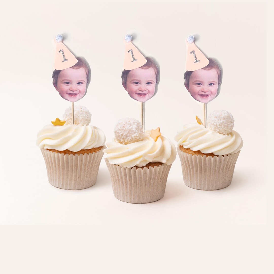 Face Cake Toppers X6 | Cupcake Toppers | Any Age Birthday | Birthday ...