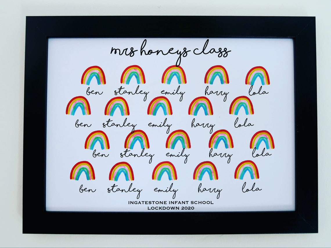 Teachers Gift Rainbow Keepsake Class Print | Etsy