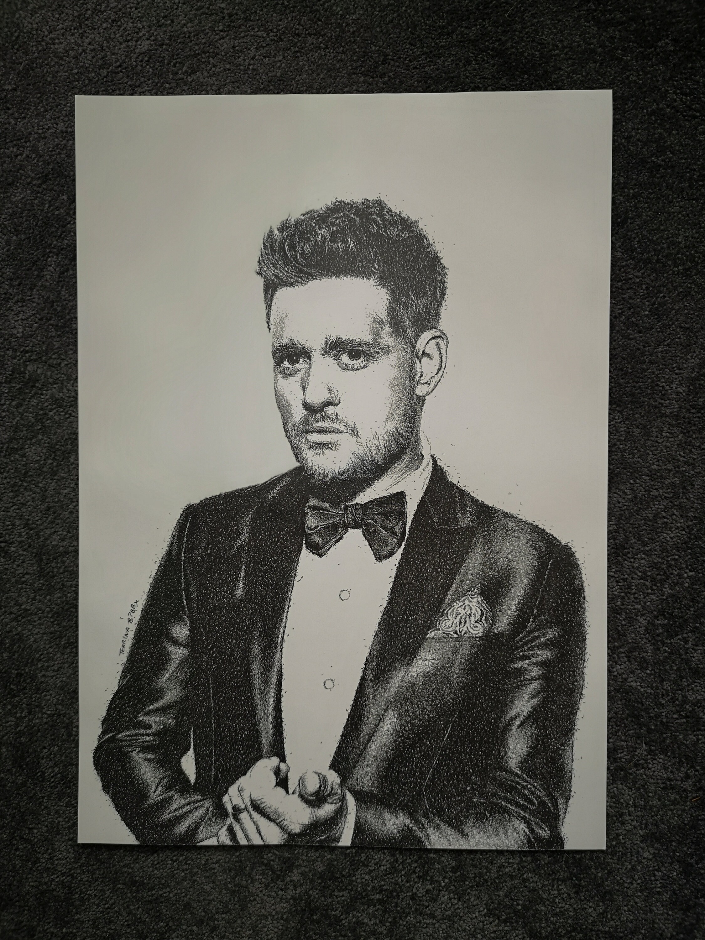 Michael Bublé ORIGINAL A3 Pen Drawing Illustration Artwork Wall Art - Etsy