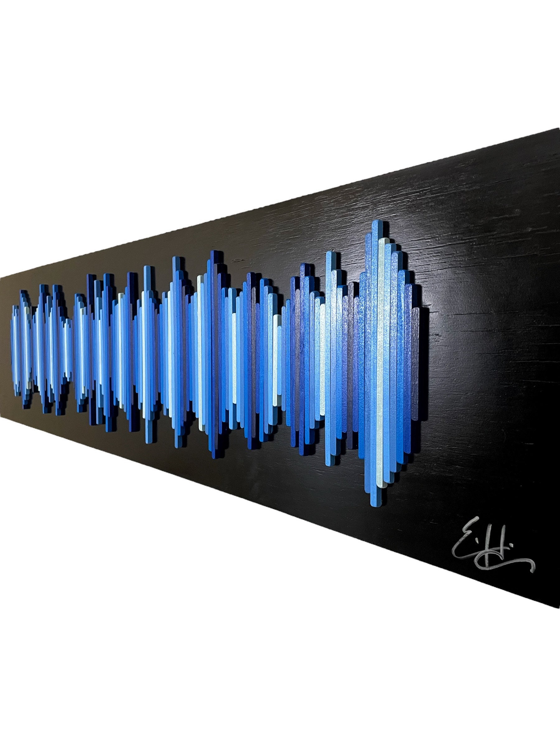 Custom Wood Soundwave Wall Art Wood Wall Art blue Art - Etsy