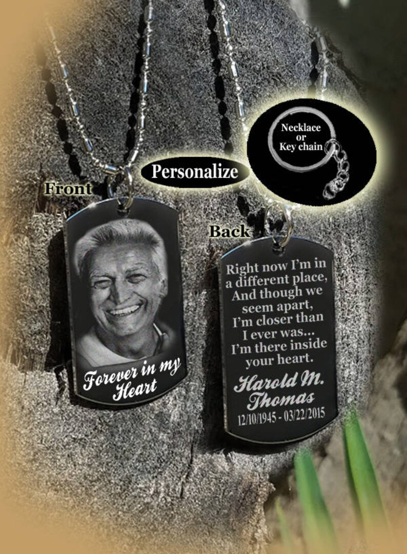 Forever in My Heart in Loving Memory Necklace or Key Chain ...