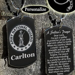 Gift for Military Deployment, Army National Guard, Military Prayer ...