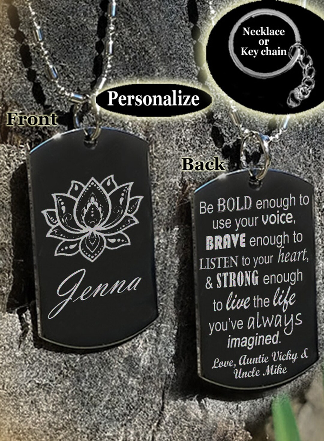 Lotus Necklace With Inspirational Quote | Daughter Gift | Gift for ...