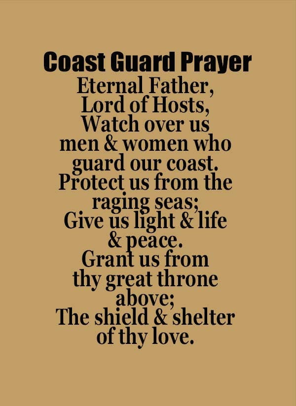 U.S. Coast Guard's Prayer U.S. Coast Guard Coast Guard - Etsy