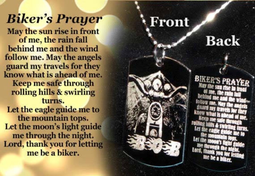 Personalized Bikers Prayer Gift, for Bicyclist Bike Rider, Dog Tag Gift ...