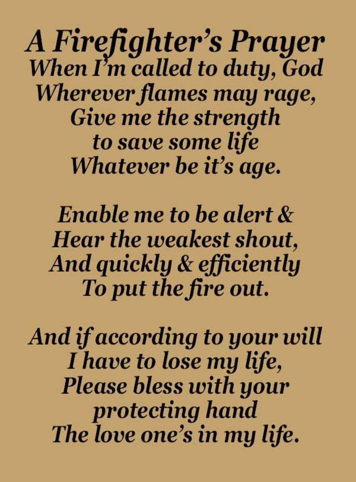 Firefighter Gift, Firefighter Prayer, Fireman Prayer, Fireman Gift ...