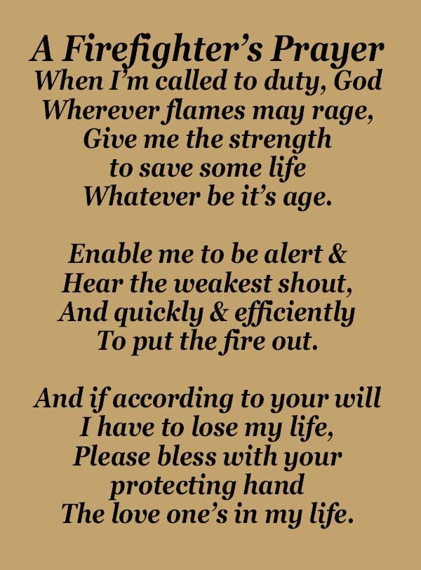 Firefighter Gift, Firefighter Prayer, Fireman Prayer, Fireman Gift ...