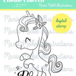 UNIQUE UNICORN Digital Stamp for Scrapbooking Cardmaking... | Etsy