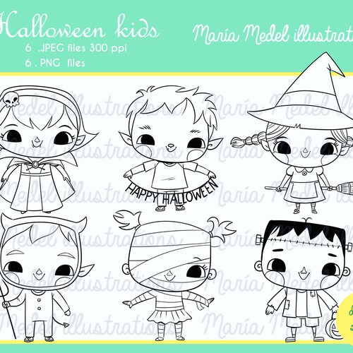 Halloween Elements Digital Stamps - Etsy