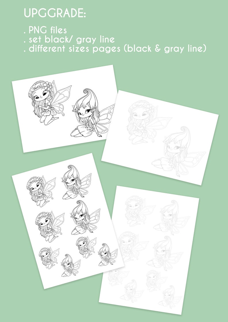 Fairies Set DIGITAL STAMP SET for Scrapbooking Cardmaking | Etsy