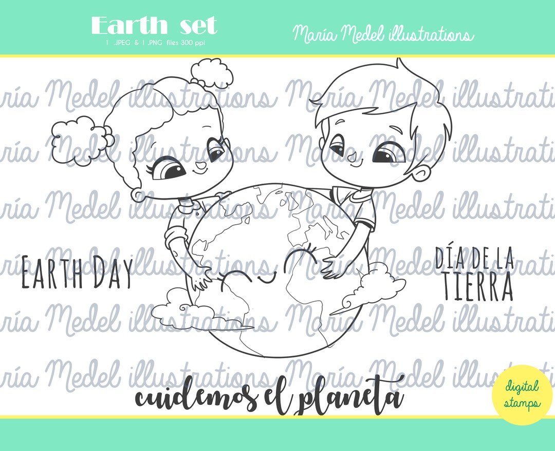 Earth Day Set DIGITAL STAMP SET for Scrapbooking Cardmaking - Etsy