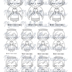 CHRISTMAS ANGEL Digital Stamp for Christmas Crafts - Etsy