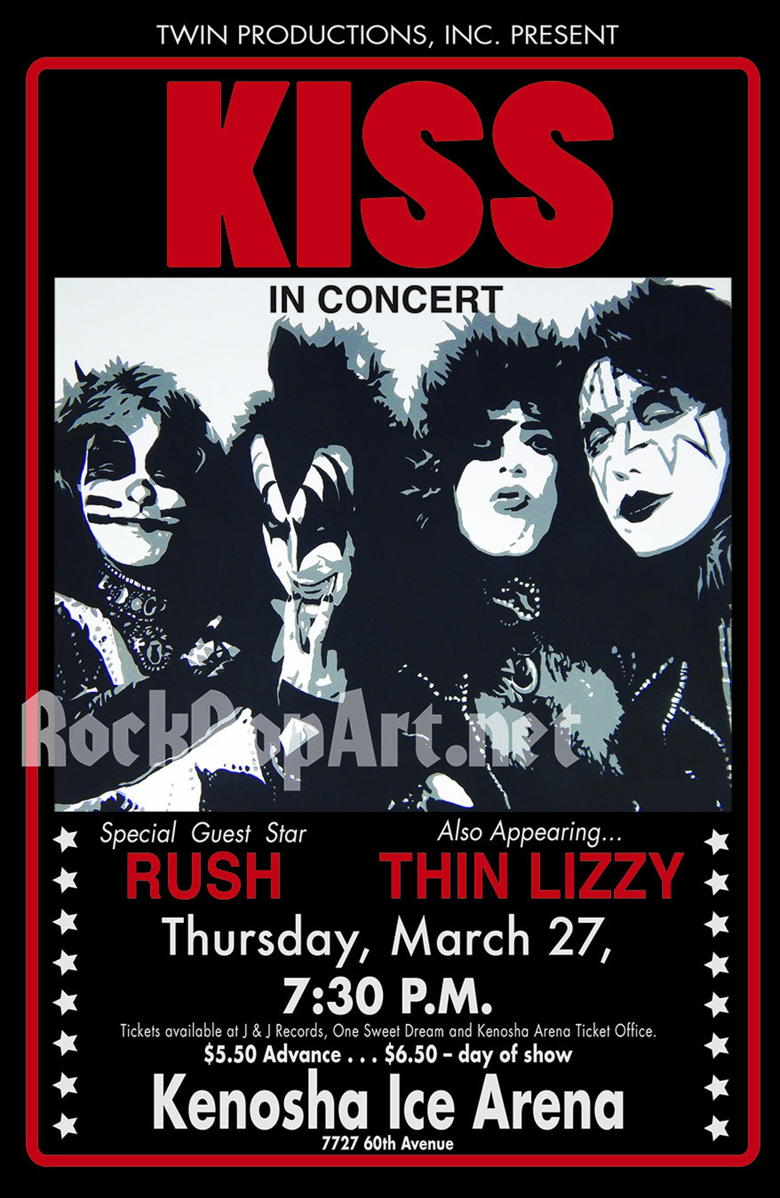 KISS 1975 concert poster re-imagines the original poster with | Etsy