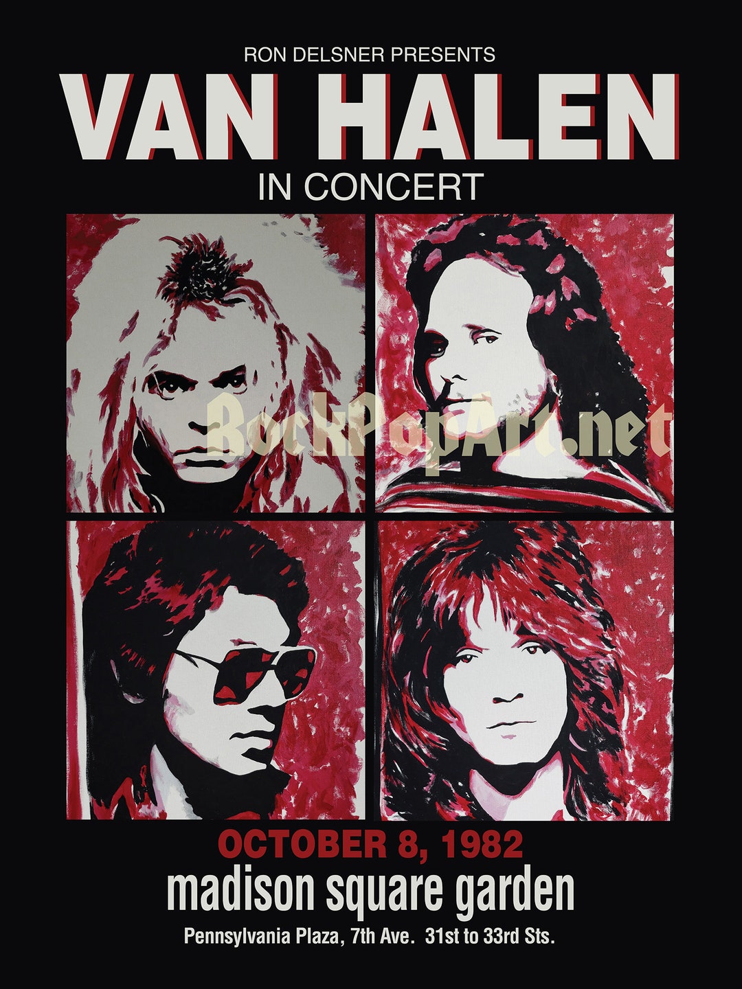 VAN HALEN 1982 Diver Down Concert Tour Posters! Vintage Style Piece Has ...