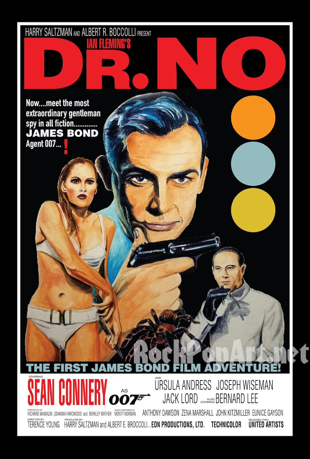 James Bond Dr No Movie Poster Re Imagines The Original Poster Retro