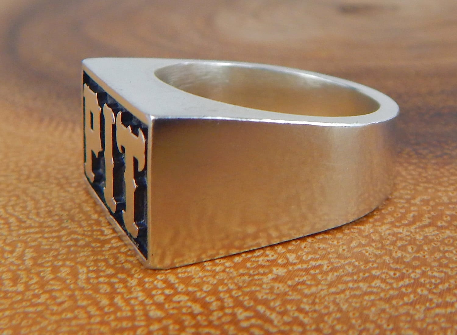 SILVER PIT Pitbull Ring, .925 Sterling Silver, PITBULL Heavy Biker ...