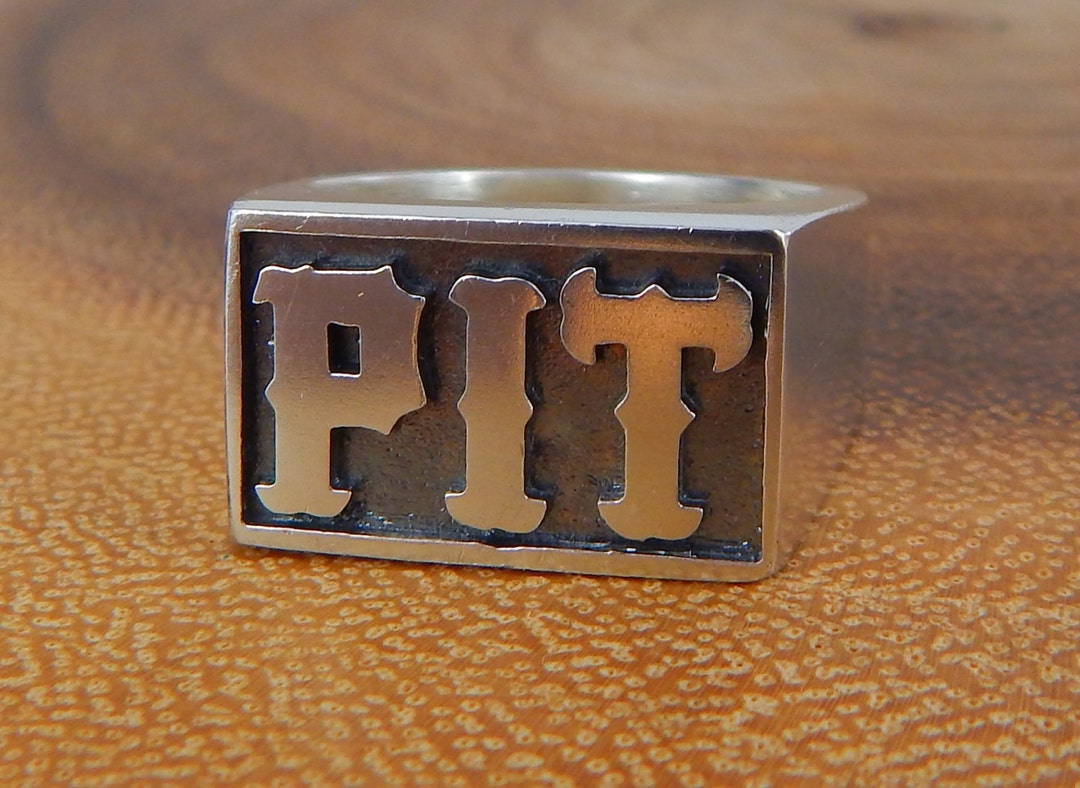 SILVER PIT Pitbull Ring, .925 Sterling Silver, PITBULL Heavy Biker ...