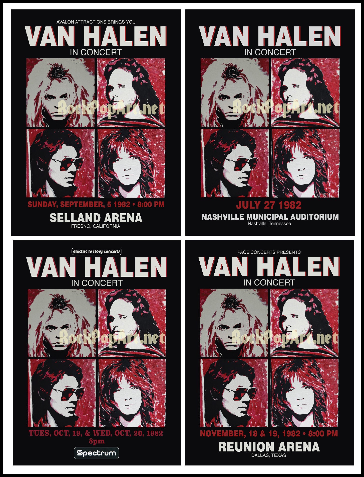 VAN HALEN 1982 Diver Down Concert Tour Posters! Vintage Style Piece Has ...