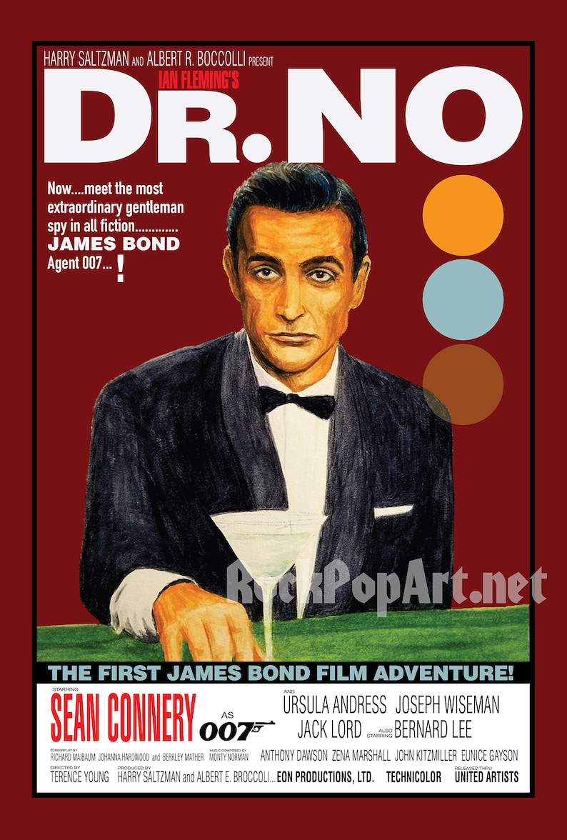 James Bond DR. NO Movie Poster Re-imagines the Original Poster Retro ...