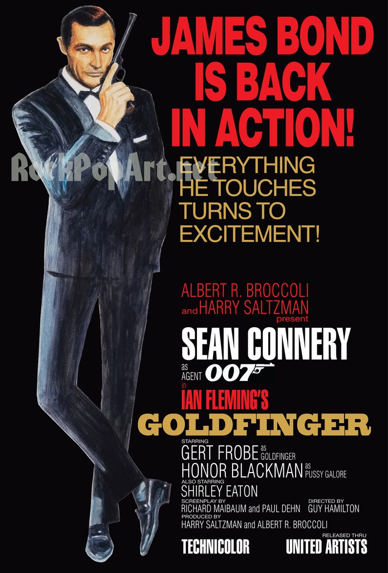 James Bond GOLDFINGER Movie Poster Re-imagines the Original Posters ...