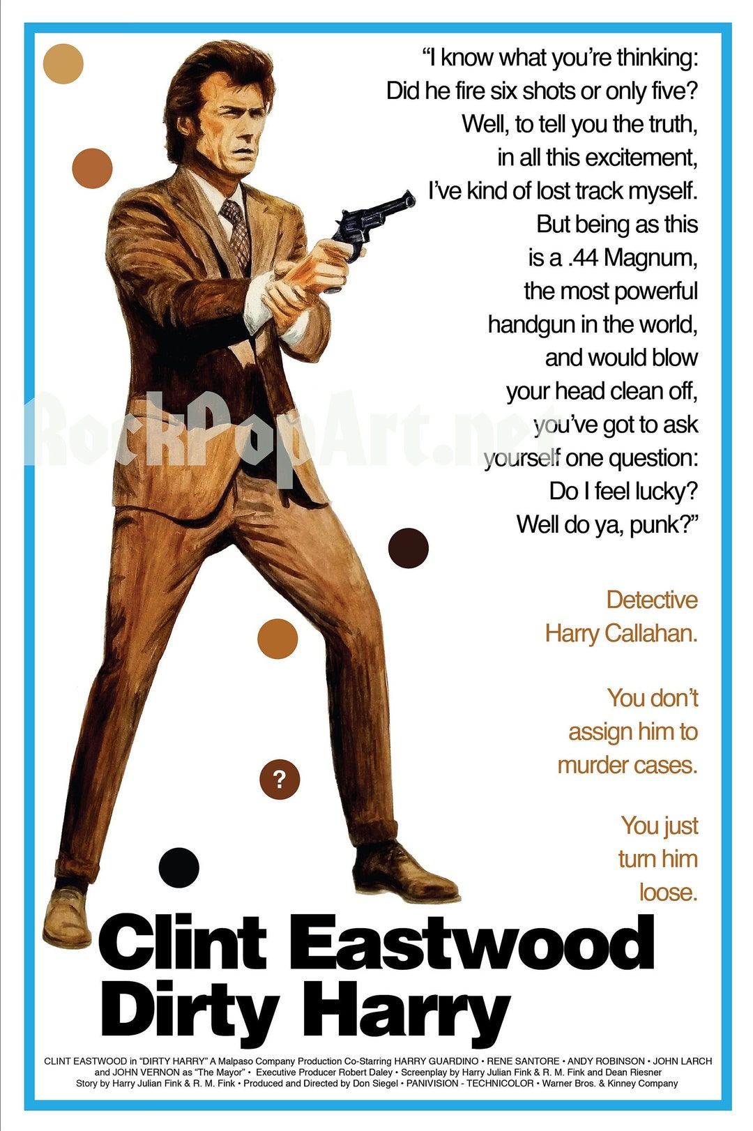 Clint Eastwood DIRTY HARRY Movie Poster Re-imagines the Original Poster ...