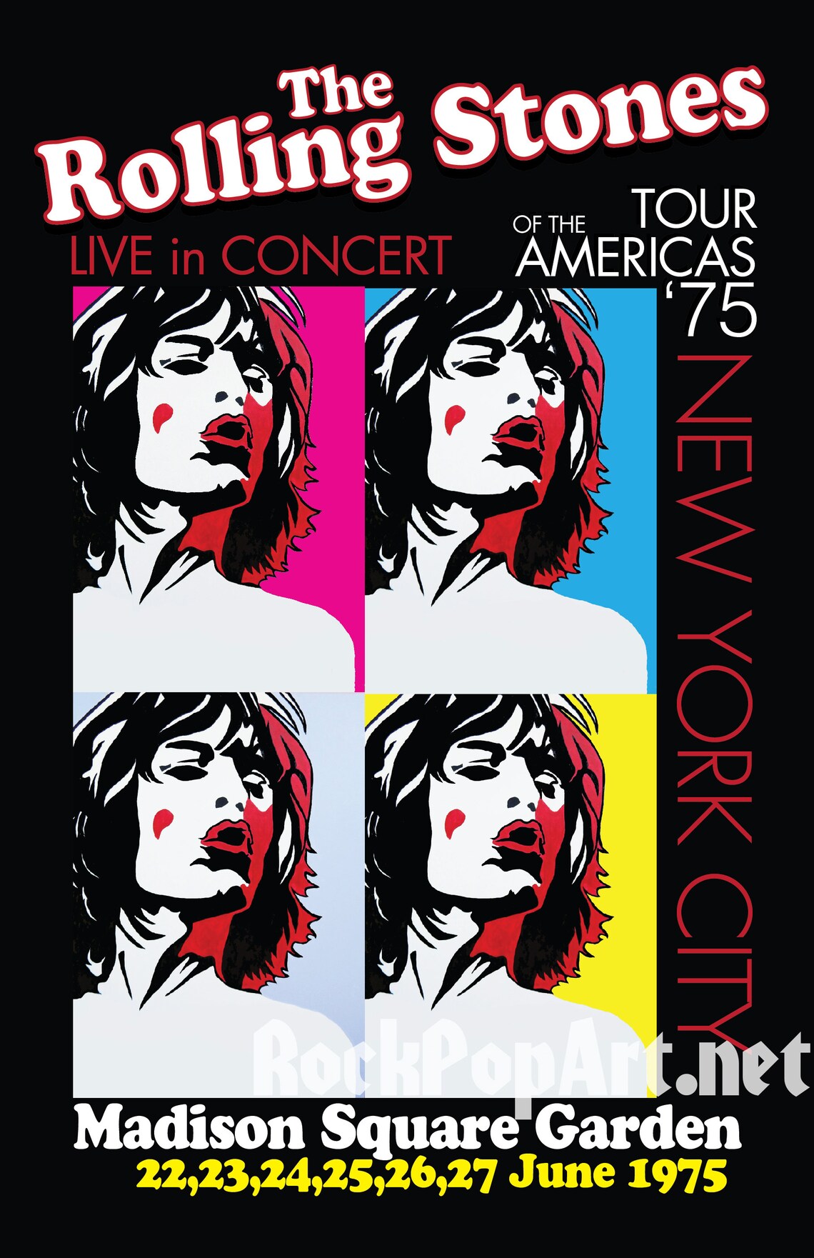 ROLLING STONES 1975 NYC Concert Subway Posters Re-imagines the Original ...