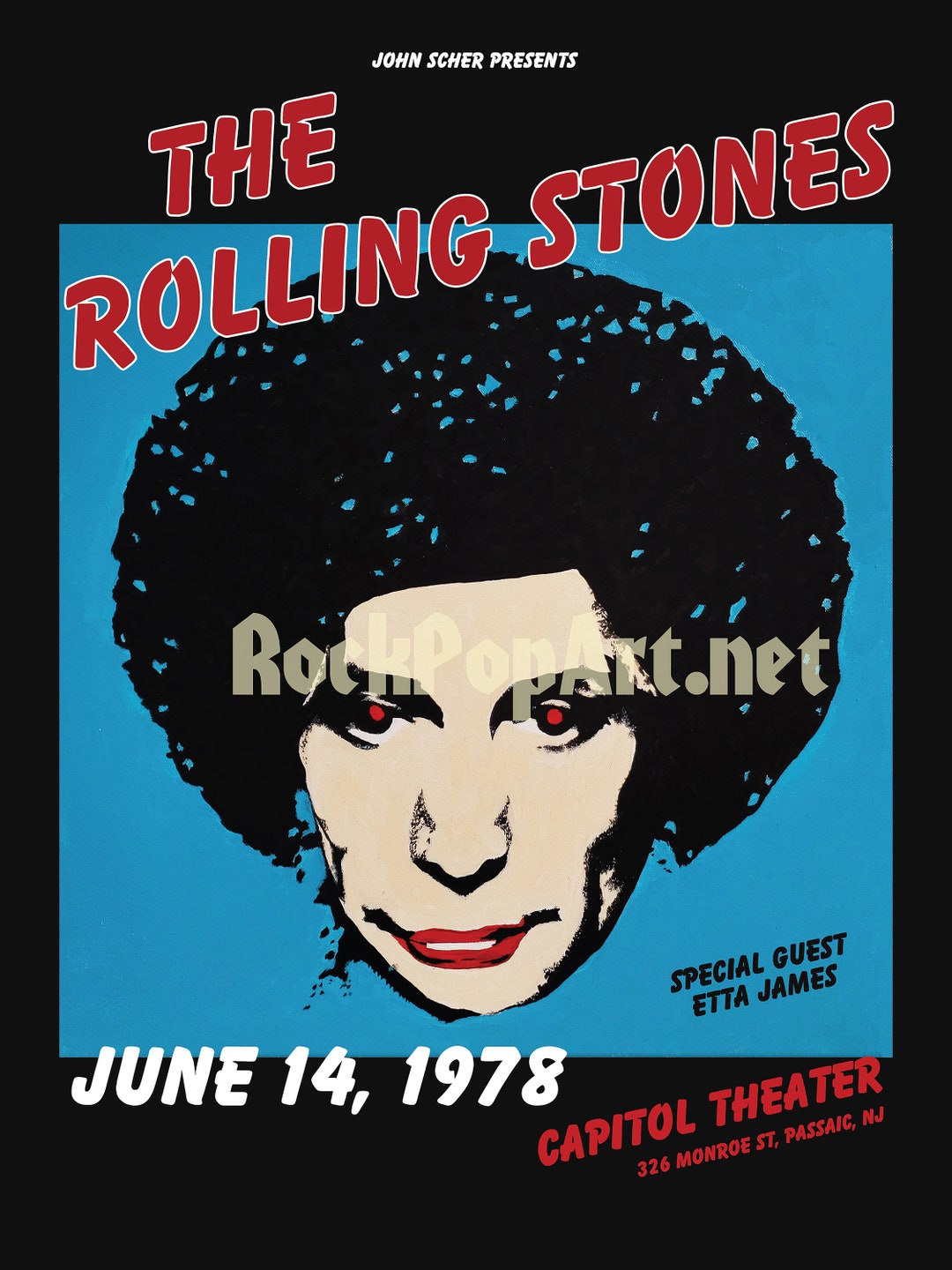 ROLLING STONES 1978 Tour Poster Featuring Charlie Watts Re-imagined ...